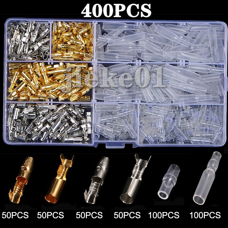 in stock 200/400PCS 3.9mm Bullet Terminals Male & Female Wire Connector ...
