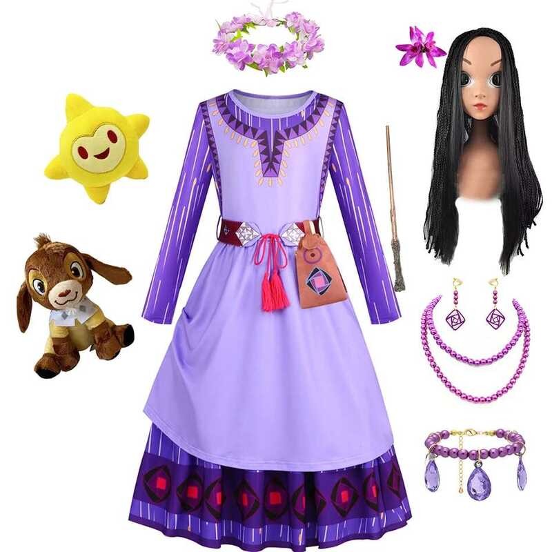 Dsxg Cosplay Asha Dress One Piece Print Princess Costume Cosplay Theme ...