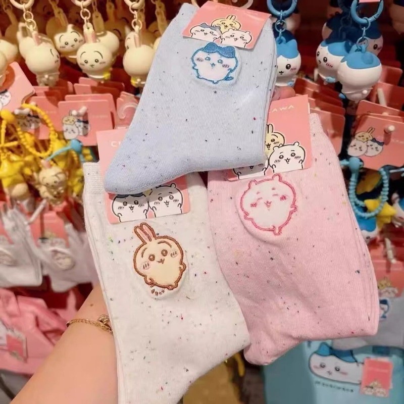 Cute Chiikawa Socks Cartoon Hachiware Usagi Mid-calf Socks Student ...