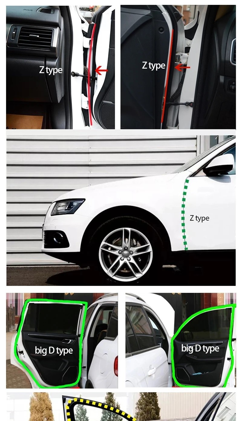 Car Door Seal Strip Auto Rubber D Z P Type Noise Insulation Anti Dust ...