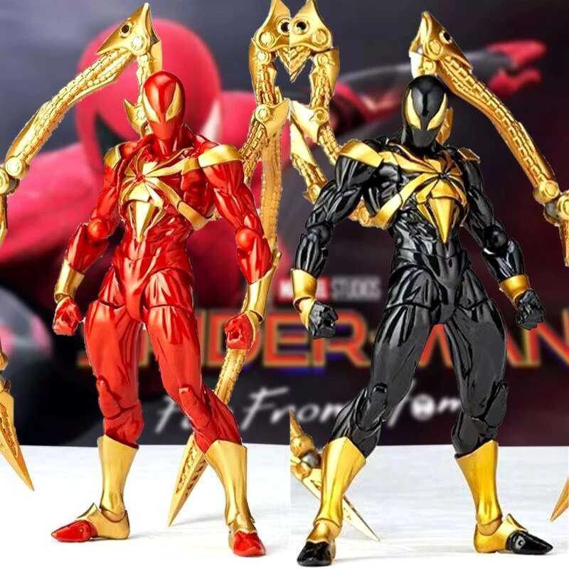 14cm Kaiyodo Yamahi Iron Spiderman Action Figures Spider-Man Anime ...