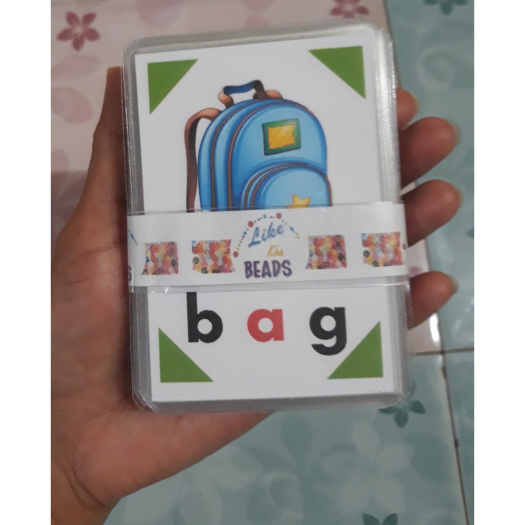 ⚽︎ ♂ ★ Laminated Flash cards for kids CVC (Consonant Vowel Consonant) phonics word | Shopee ...