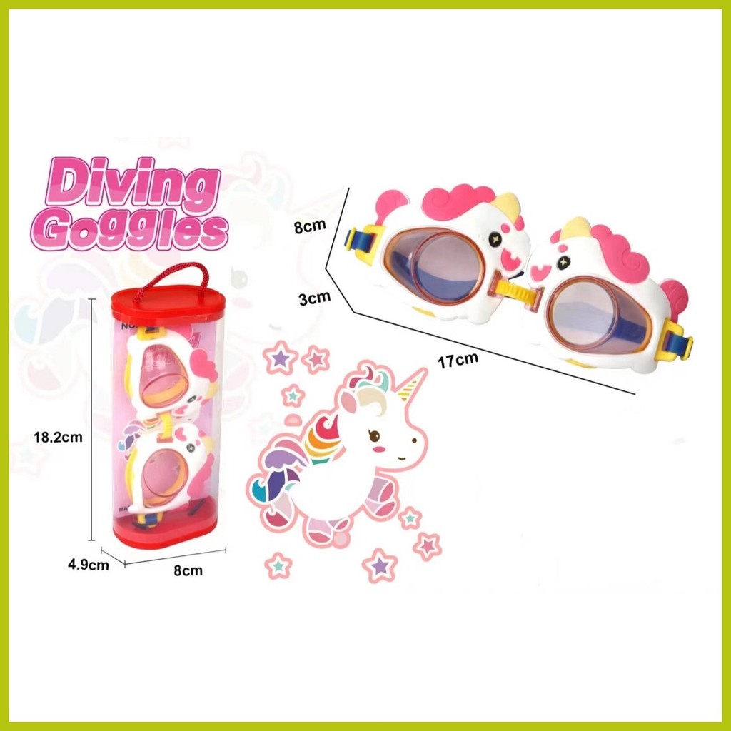 ↘ KIDS cartoon diving waterproof anti-fog swimming goggles adjustable ...