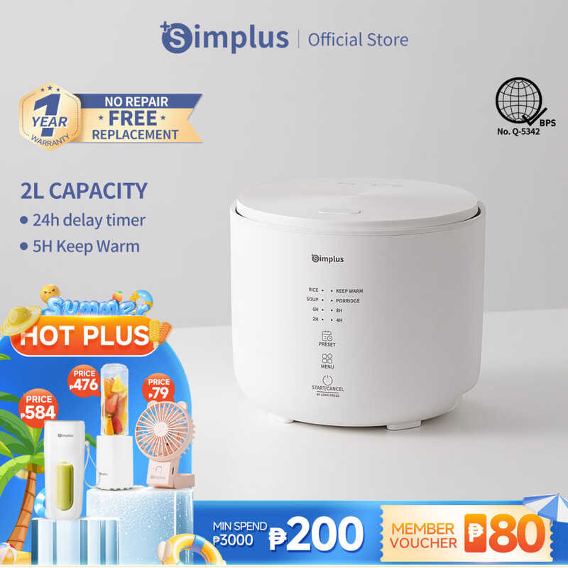 Simplus Digital Electric Rice Cooker 2L Large Capacity With 24Hrs ...