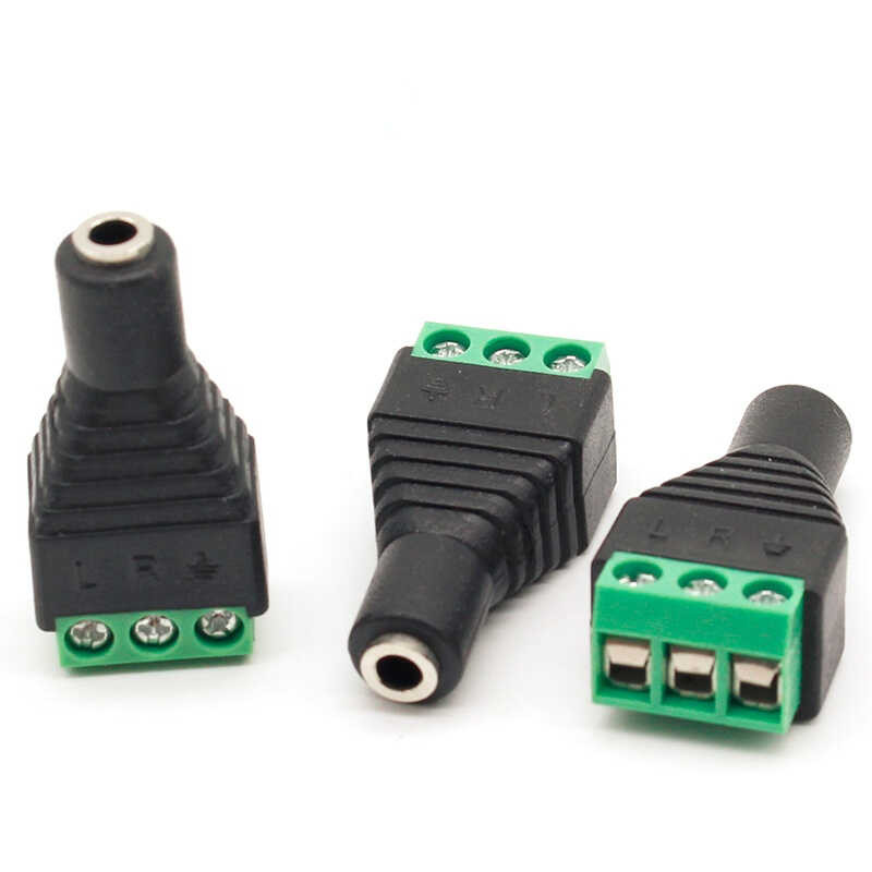 3pcs Connector Jack Video Balun 3.5mm stereo to AV Screw Stereo jack 3. ...