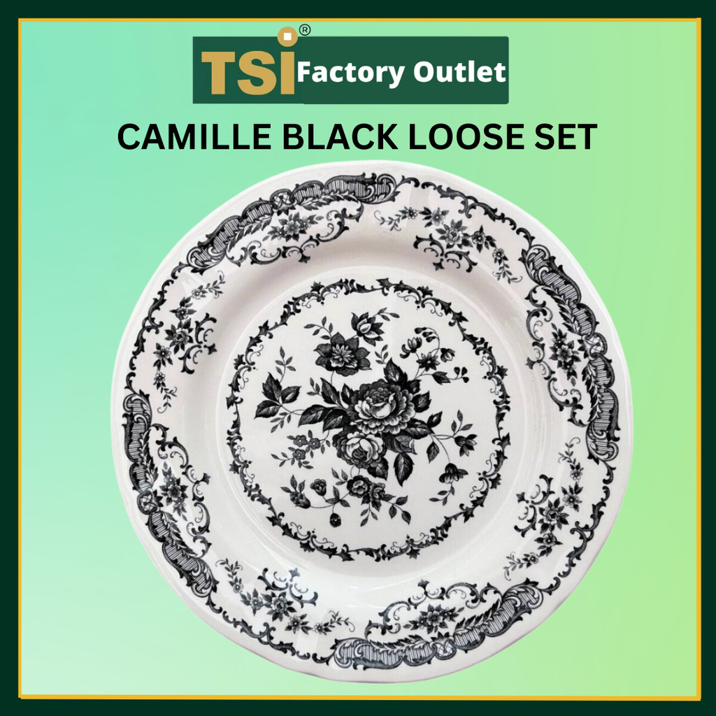 CLAYTAN LOOSE SET - CAMILLE BLACK Ceramic Plate Pinggan Makan Seramik ...