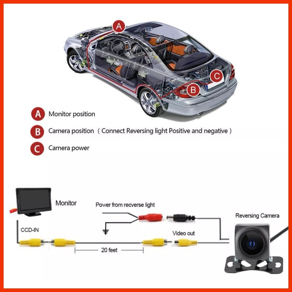 Car 2DIN Rear View Backup Camera Parking Reverse Back Up Camera ...