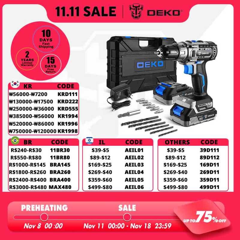 D 20V Brushless Cordless Drill Combo Kit Mini Electric Screwdriver 2 ...