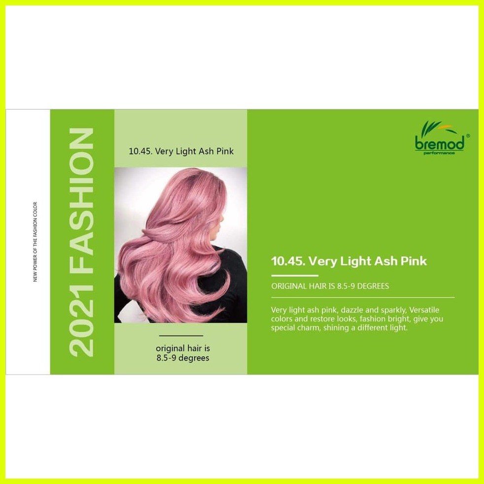 10.45 VERY LIGHT ASH PINK Bremod Hair Color - With Oxidizer Set ...