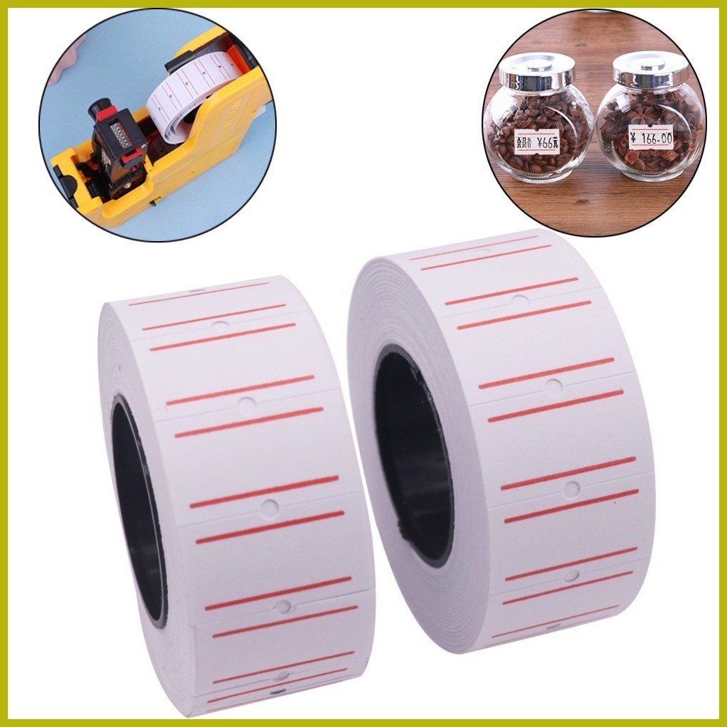 ∟ ⊕ 10 Rolls Price Labeller Paper Self Adhesive Supermarket Price Blank ...