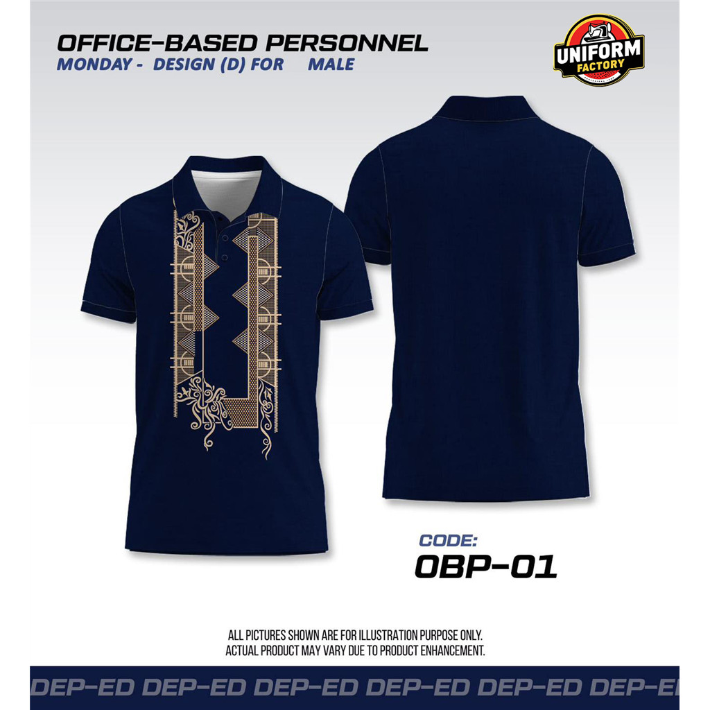 Deped Uniform 2025 Full Sublimation Deped office-based Personnel Tshirt ...