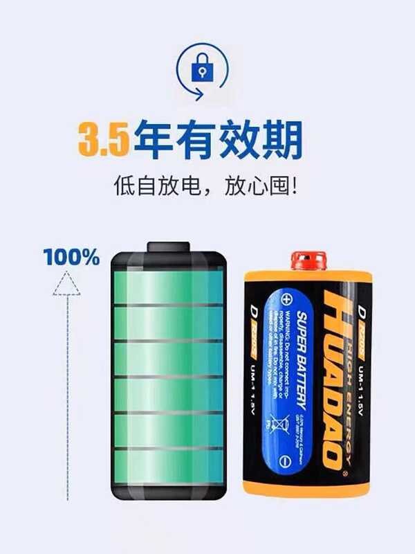 Baterya Large HUADO1.5VD LR20 Matatagal na Carbon No.1 Gas Stove Water ...