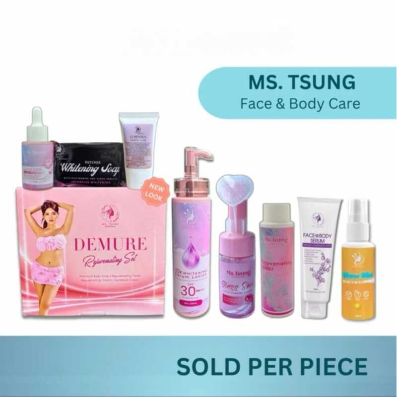 Ms. TSUNG ESSENTIALS Demure Rejuv Set, Lotion Big, Toner, Foam Wash, Retinol Whitening Soap ...