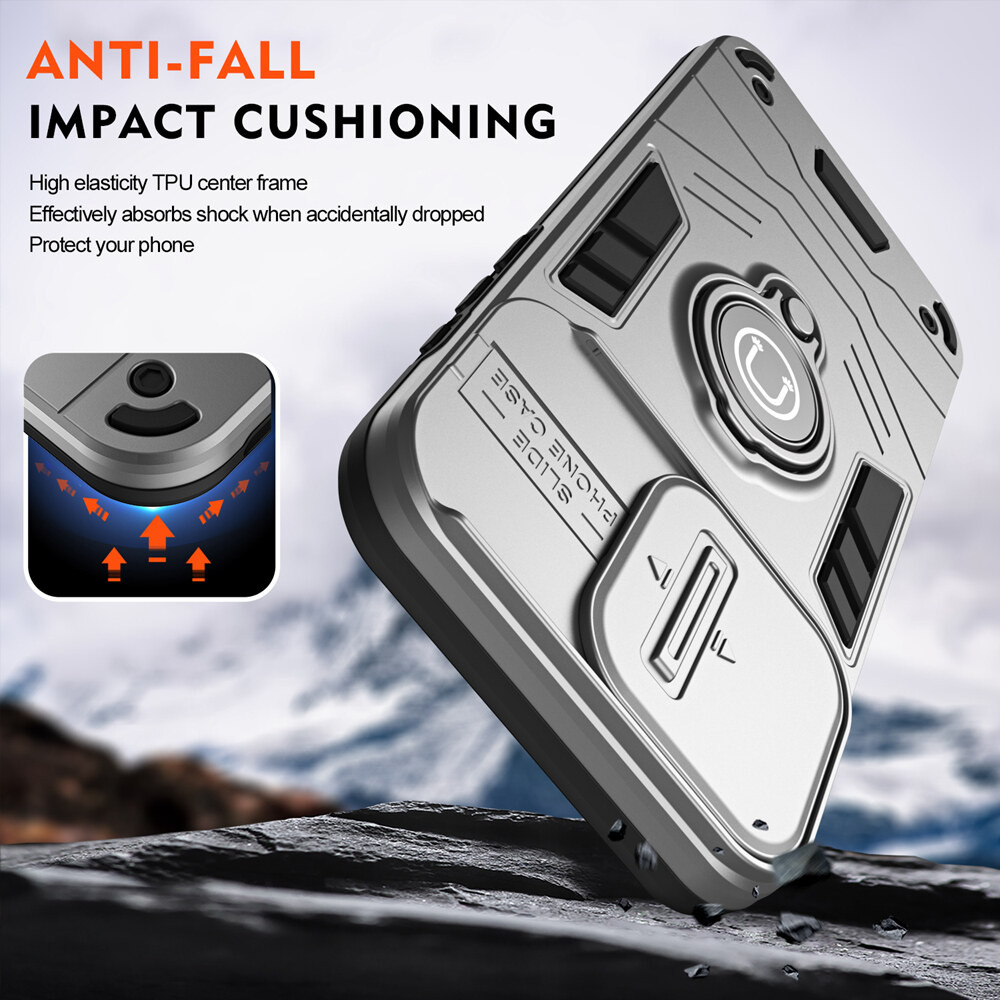 KEYSION Shockproof Case for Tecno Spark Go 1 Silicone+PC Slide Camera ...