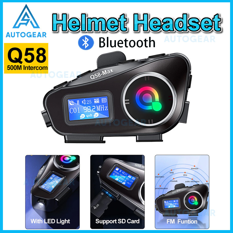 COD Large Screen Display Helmet Intercom Motorcycle Bluetooth Helmet ...