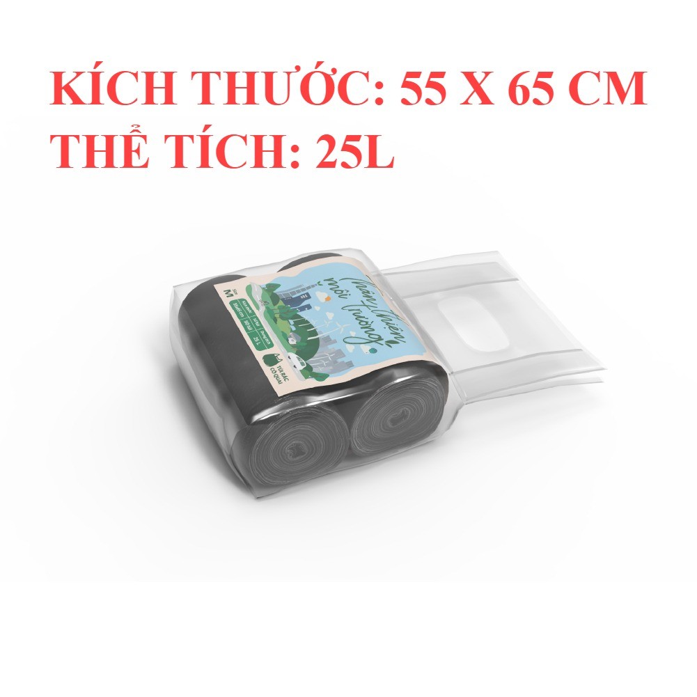 (Buy 5 Sets Get 1 Roll Free) Set of 2 Rolls of super tough black biodegradable trash bags, Size ...