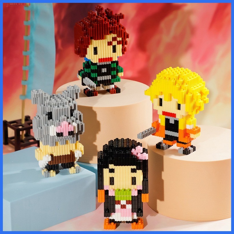 LBOYU Demon Slayer Building block Cartoon Anime Nezuko Tanjirou Zenitsu ...
