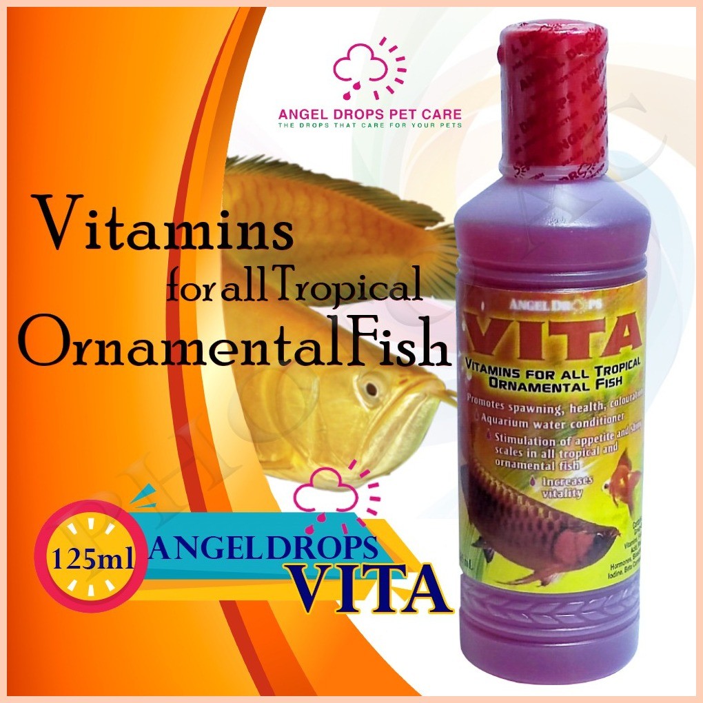 ∆ Angel Drops Vita Fish Vitamins for all Tropical Ornamental Fish-125ml ...