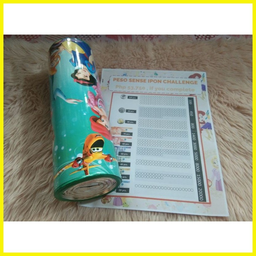 ஐ Cartoon Character Alkansya + FREE ipon challenge chart (11 inches ...