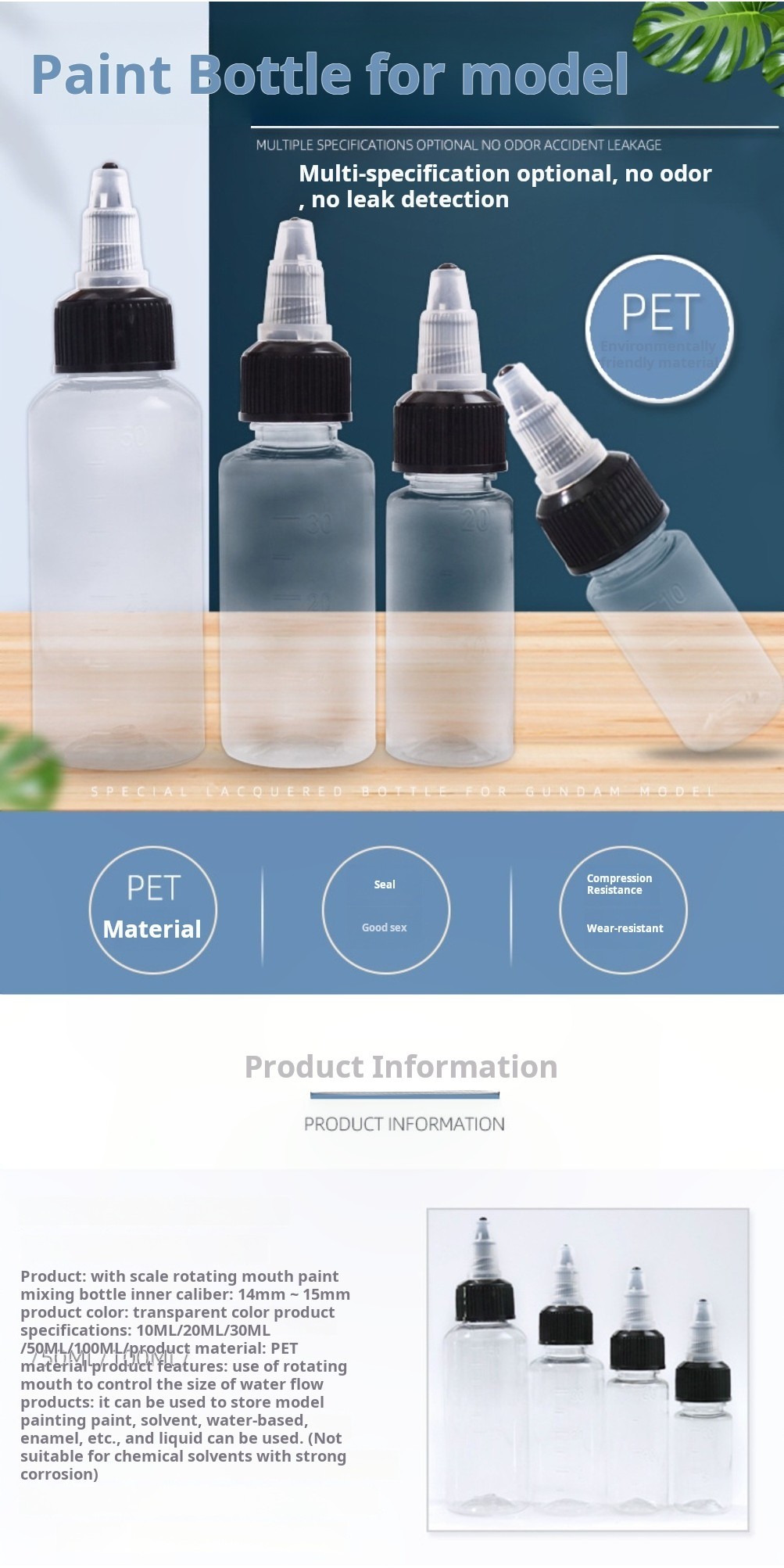 Paint Mixing Bottle Control Traffic Flow for Gundam Gunpla DIY Model ...