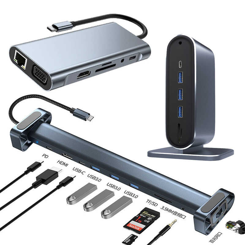 57 Type-C8 Docking, Laptop And Tablet Extender Converter, Multi Port 11 ...