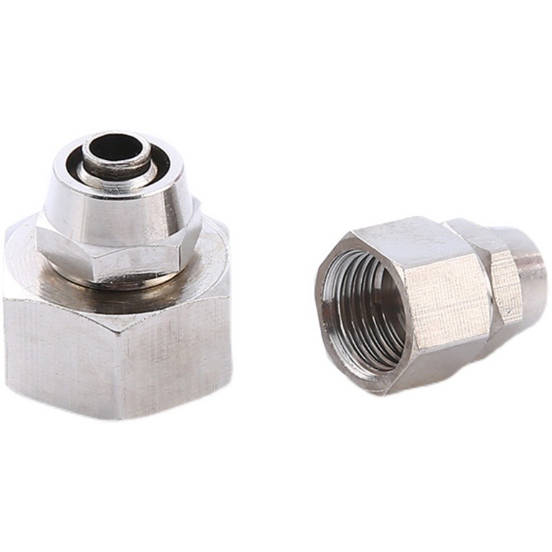 Pneumatic tracheal quick connector with internal thread straight ...