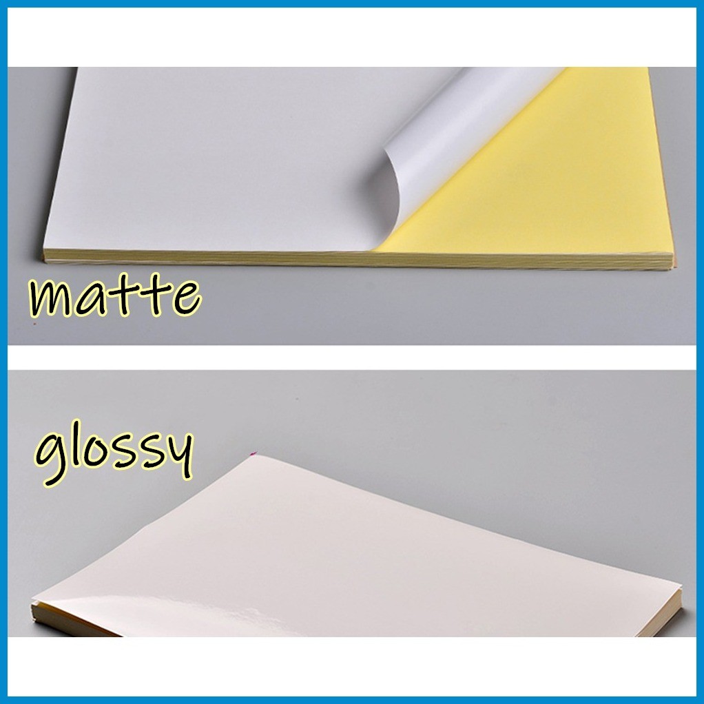 Label Sticker Paper Glossy sticker Matte sticker 150 GSM A4 size ...