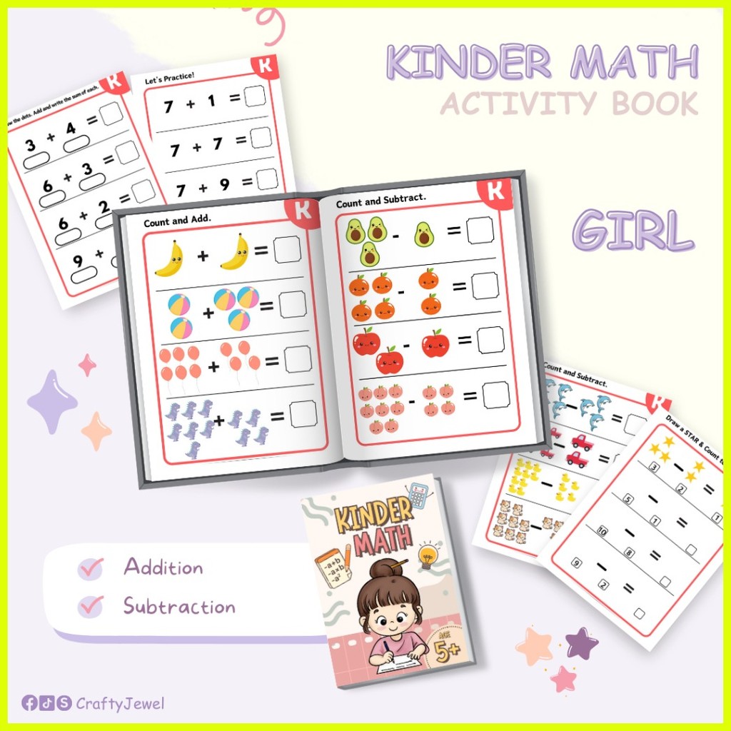 MATH BOOKLET FOR KINDER ADDITION AND SUBTRACTION (60PAGES) | Shopee ...