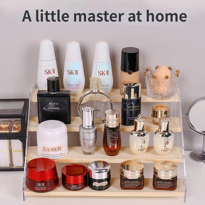 3-5 Layer Ladder Acrylic Display Stand Wooden Display Stand Multi-layer ...