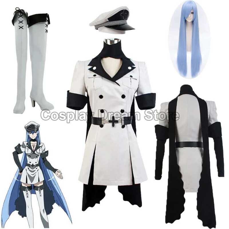 Anime Akame Ga KILL Esdeath Cosplay Costume Aldult Uni y Coat Scarf Tie ...