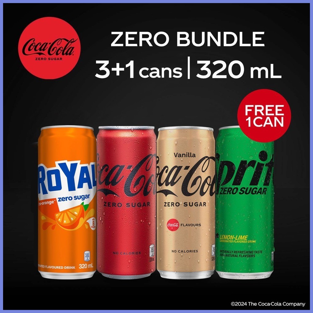 [Buy 3, Get 1 Free] Coca-Cola, Vanilla, Royal, Sprite Zero Sugar ...