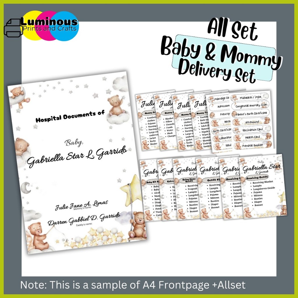∜ ┼ Mommy and Baby Hospital Document Label and Checklist stickers ...