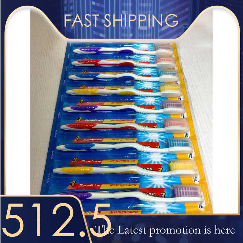 Adult Toothbrush 12Pcs/Set Toothcare Assorted Color Soft Bristle Oral ...