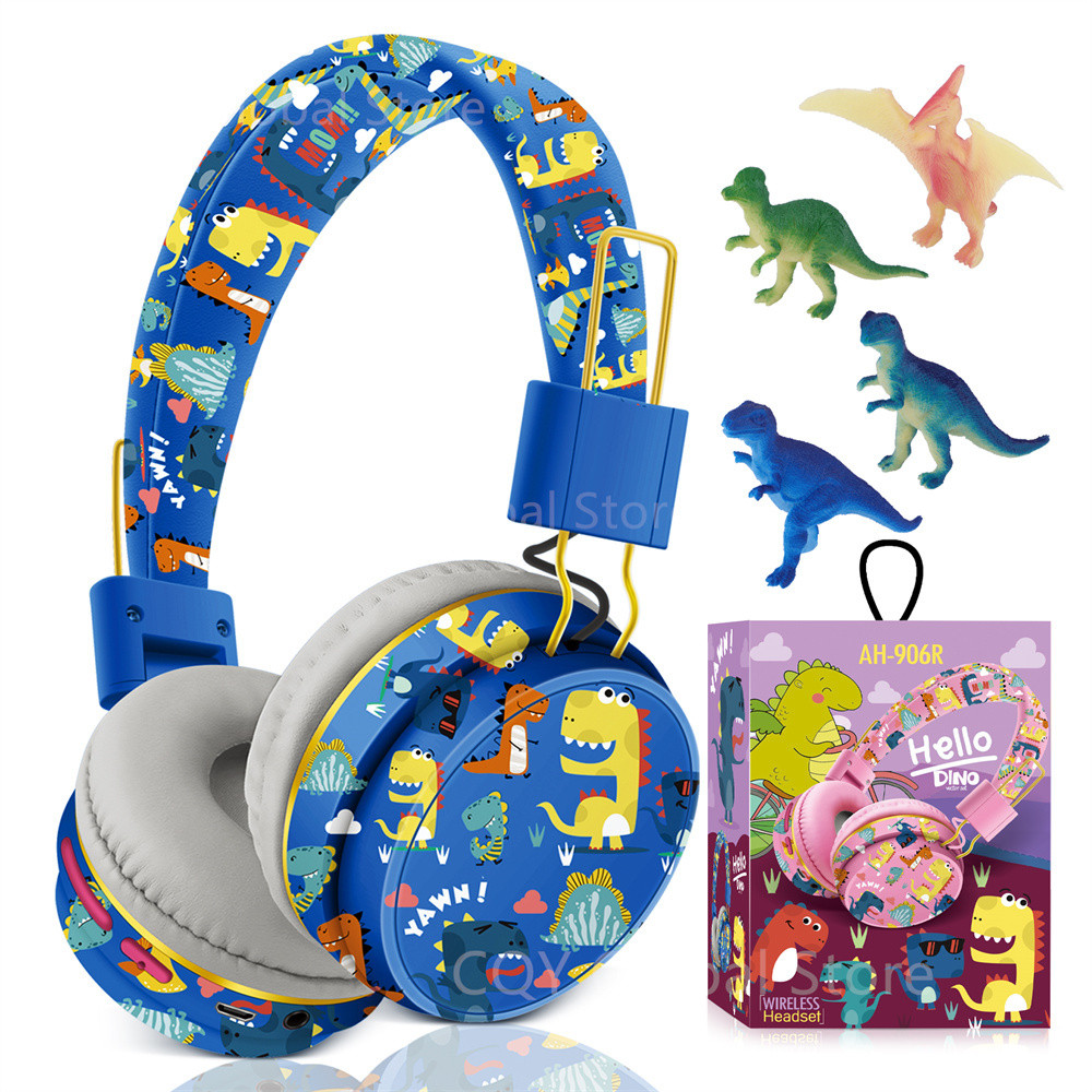 Child Cartoon Dinosaur Bluetooth Headphones Children Boys Girls Lovely ...