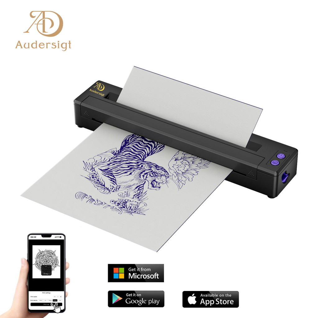 New P19 Portable Mobile Wireless A4 Thermal Printer Mini Tattoo Stencil ...