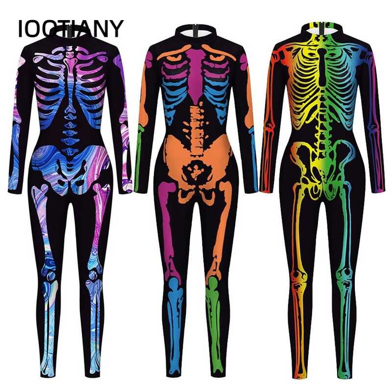 IOOTIANY Fluorescent Skull Rack 3D Printed Halloween Cosplay Costume ...