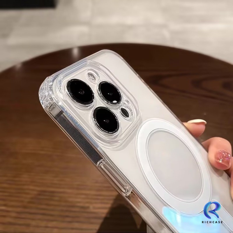 Transparent Magnetic Shockproof Case for iPhone 16 15 14 13 12 Pro Max Soft TPU Cover | Shopee ...
