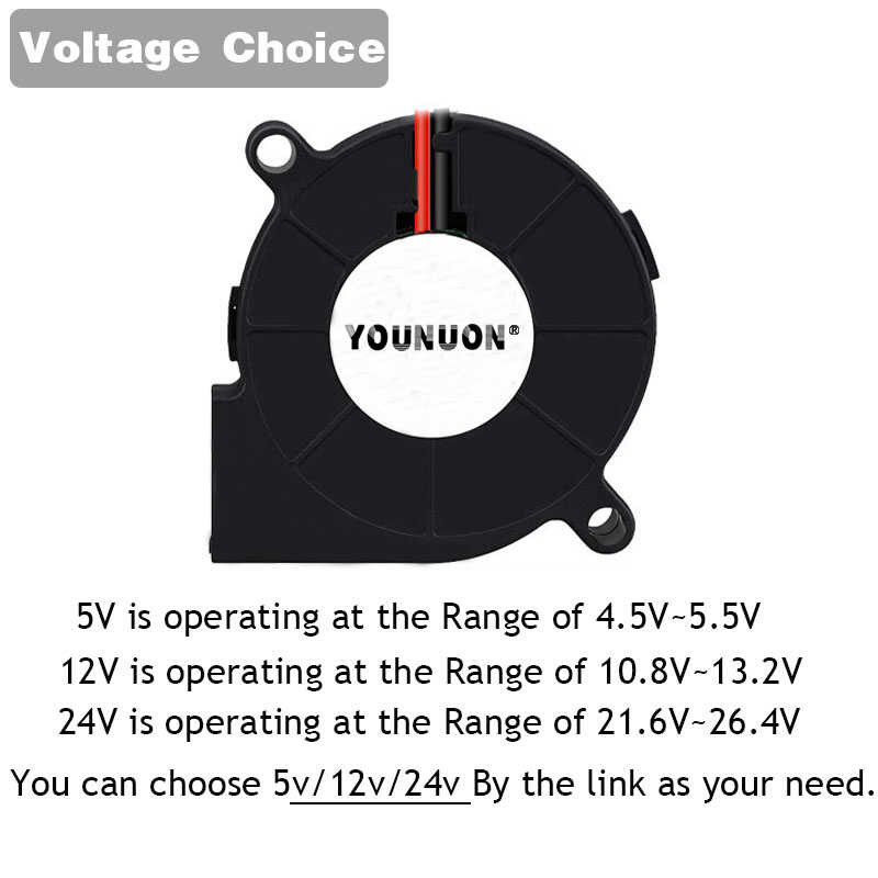 5015 2Pcs 50Mm DC 24V 12V 5V 2Pin Dual Ball/Sleeve Bearing Brushless ...