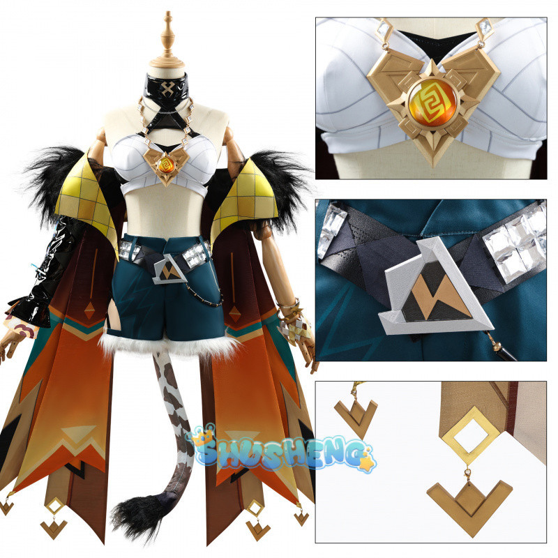 Genshin Impact Xilonen Cosplay Costume Cos Game Anime Party Uniform ...