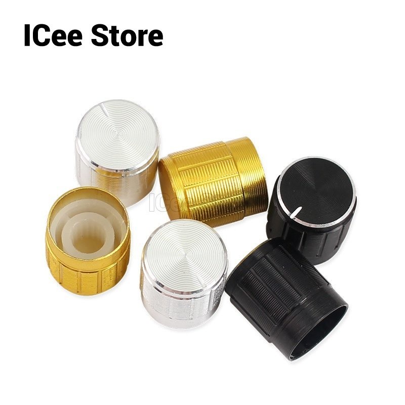 10Pcs/5Pcs Potentiometer Knobs Caps Black Silver Gold Diameter 15x17mm ...