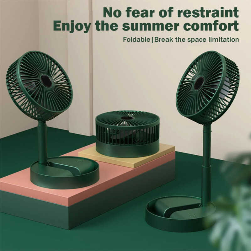 New Portable Electric Fan Foldable Desktop USB Rechargeable 3 Speed ...