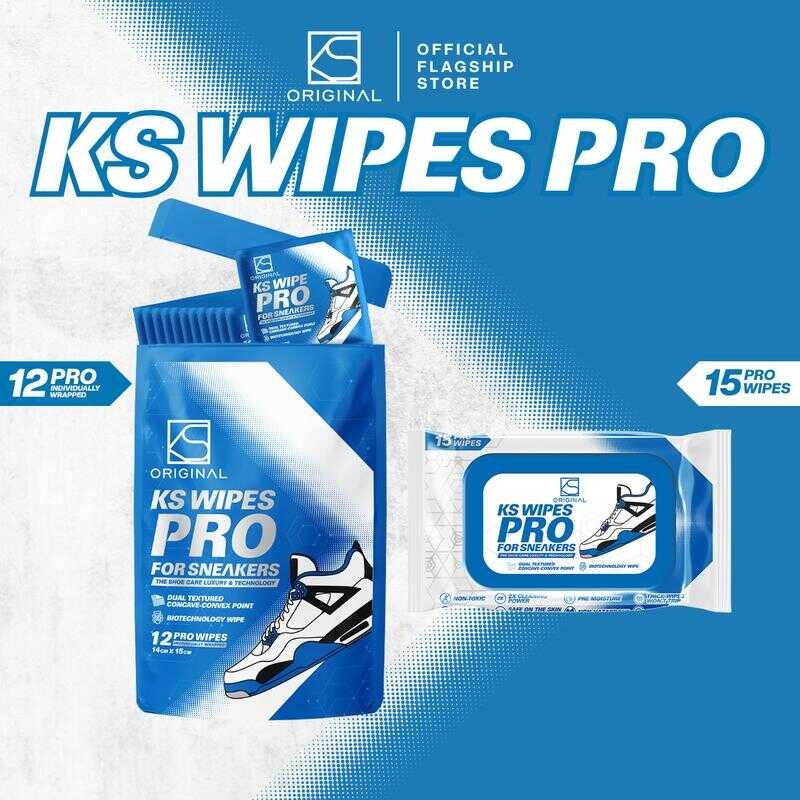 KS Wipes Pro Shoe Cleaning Sneaker Gentle Clean Wipe Footwear Care Sole ...