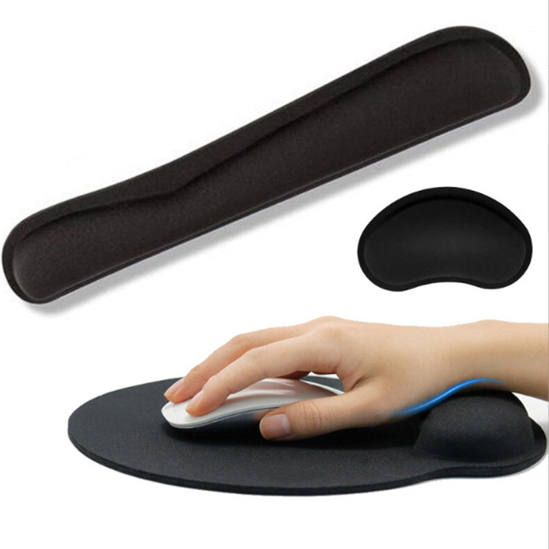 New Mouse Memory Foam Superfine Fibre Wrist Rest Pad Ergonomic Mousepad ...