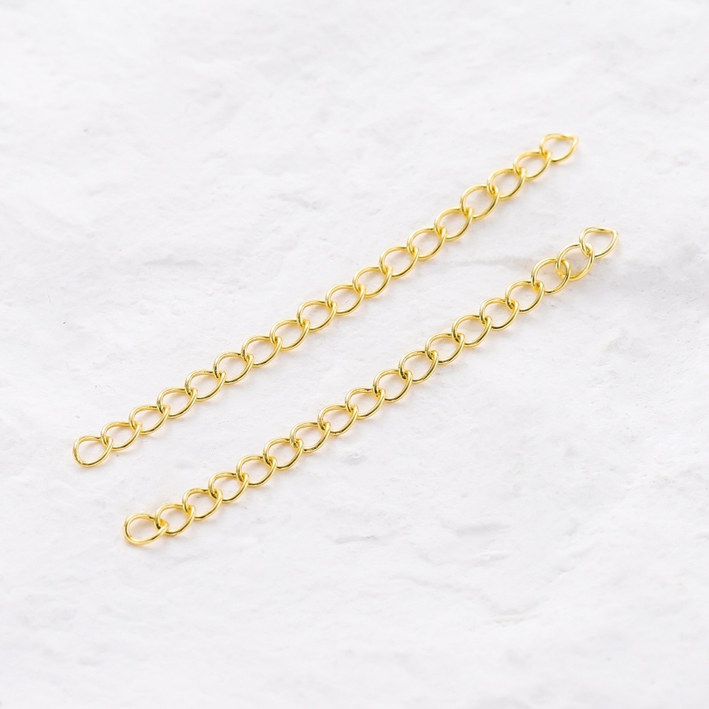 ST.kunkka 10pcs 5cm Length 18K Gold Plated Tail Chain Non Tarnish Non ...