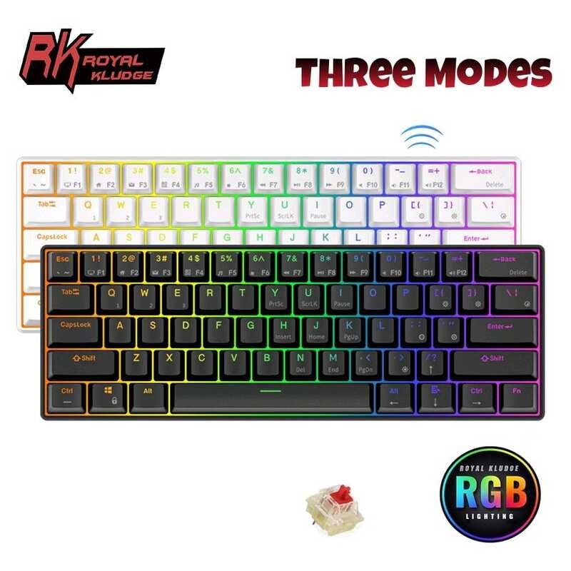Royal Kludge Rk61 60% Keys Tri-Mode / Three Modes Hotswap Wireless ...