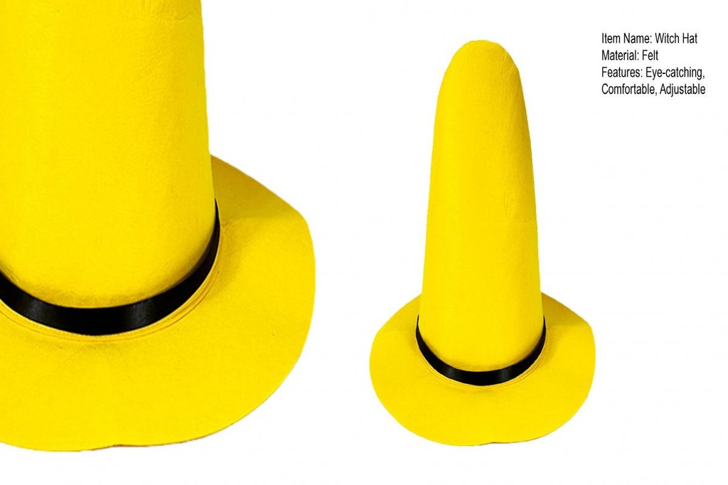Gzjjx Halloween Witch Hat Spiky Witch Hat Large Brim Yellow Witch Hat ...
