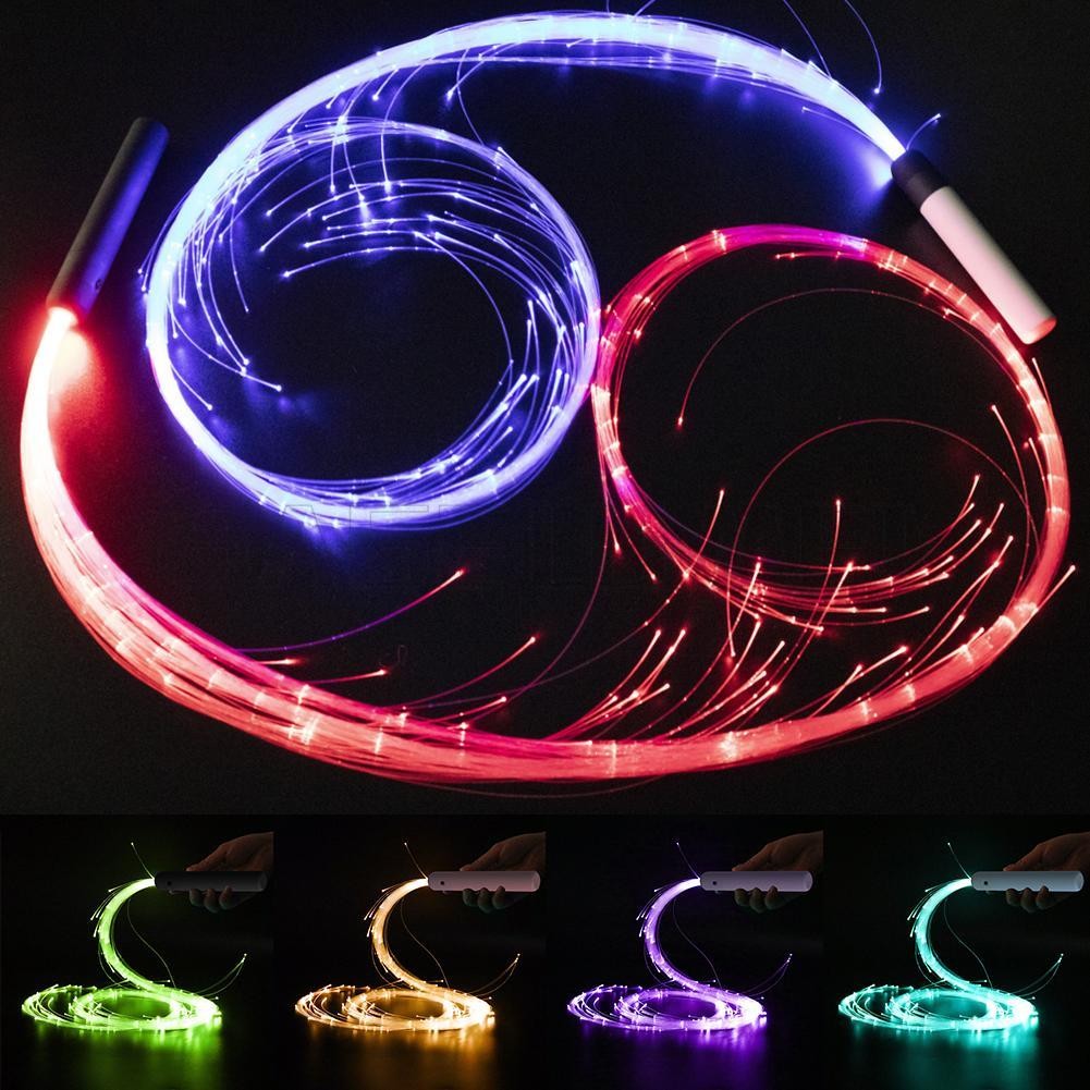 Rave LED Fiber Optic Whip 360° Swivel Super Bright Light Up Toy Pixel ...