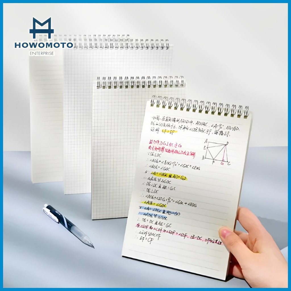 A5/B5 Muji Steno Inspired Top Wire Spring Grid Notebook [80 Sheets ...