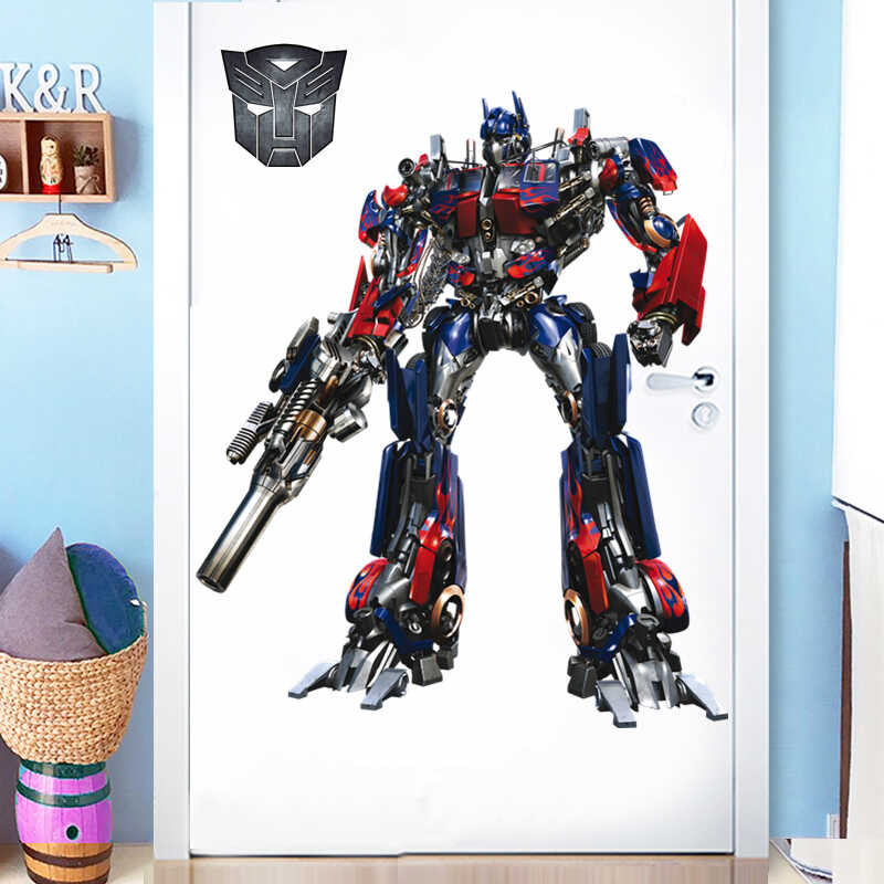 Transformers Wall Stickers Optimus Prime Bumblebee Battle Robot Car ...
