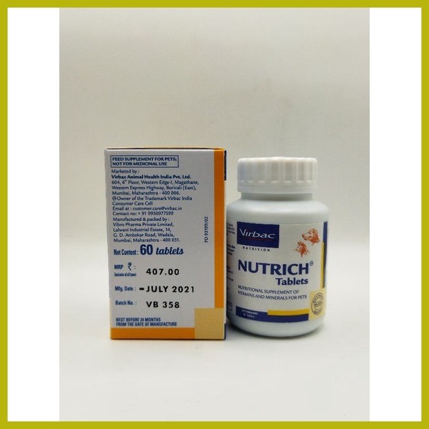 May 2025 expiry Virbac Nutrich 60 tabs (Vitamins for Dogs) | Shopee ...